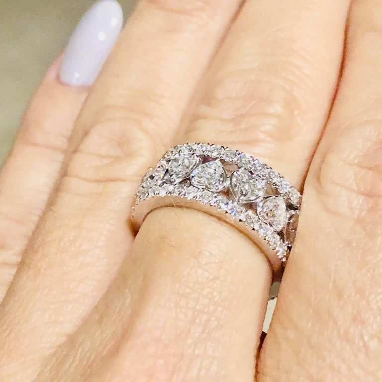 Diamond Heart Shape Eternity Ring For Sale at 1stDibs