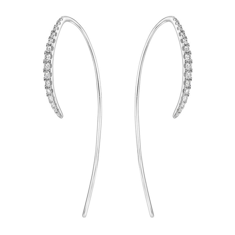 Diamond Hook Earrings For Sale at 1stDibs