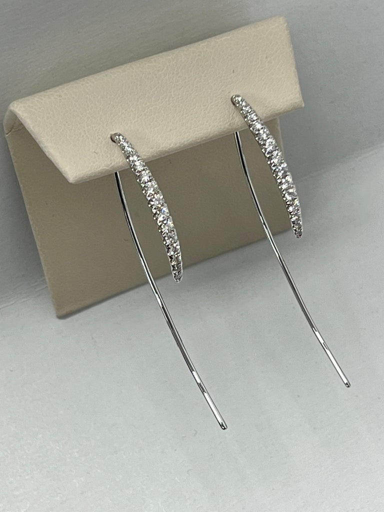 Diamond Hook Earrings For Sale at 1stDibs