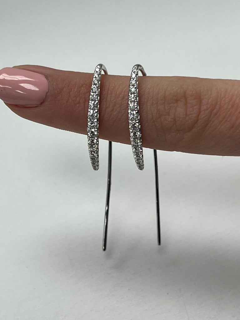 Diamond Hook Earrings For Sale at 1stDibs