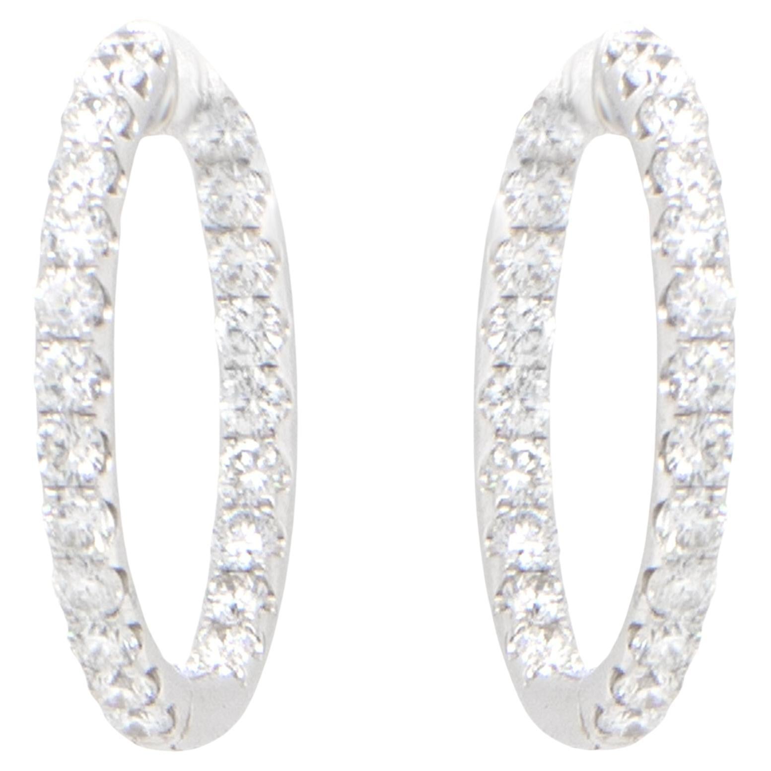 3 Row Diamond Pavè Hoop Earrings 5.42 carat total weight 18k Tricolor ...