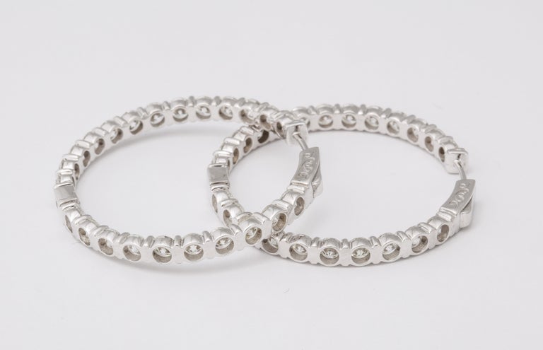 Diamond Hoops For Sale at 1stDibs