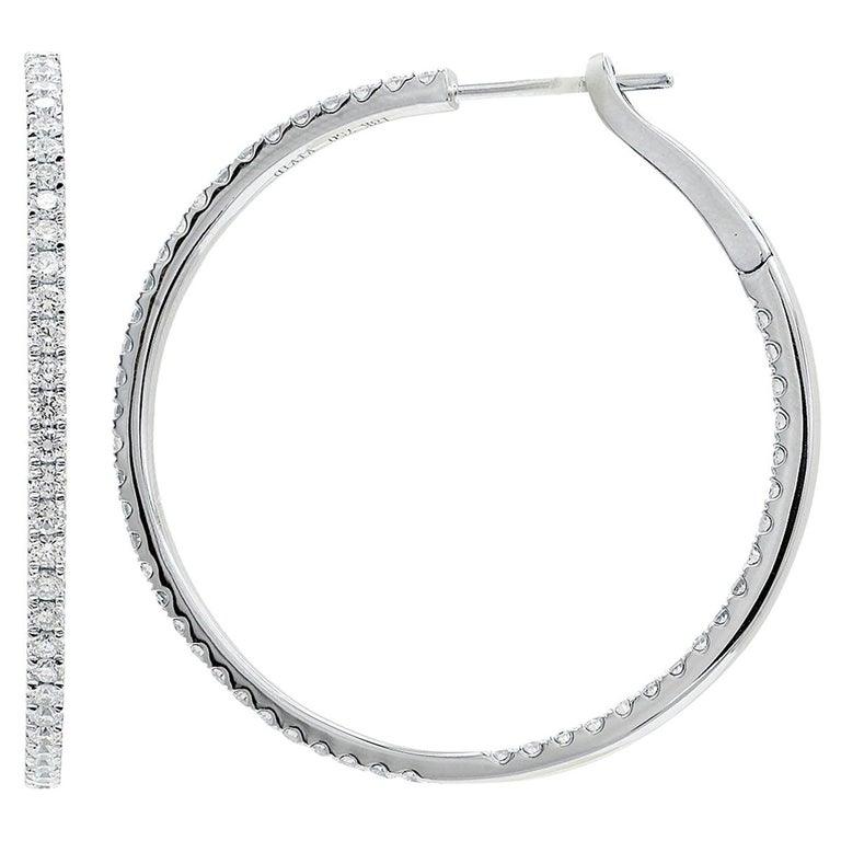 Diamond Hoops For Sale at 1stDibs