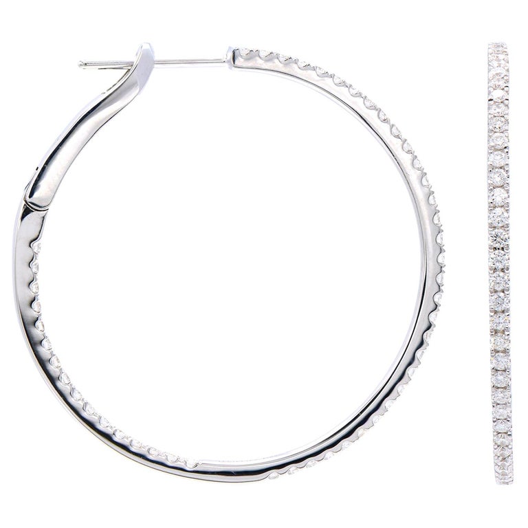 Diamond Hoops For Sale at 1stDibs