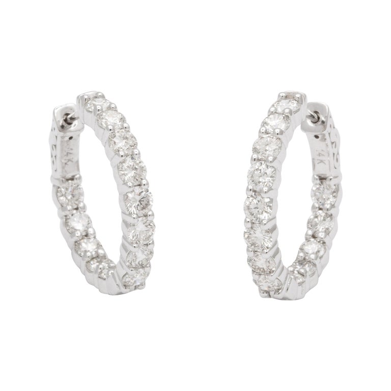 Diamond Hoops For Sale at 1stDibs