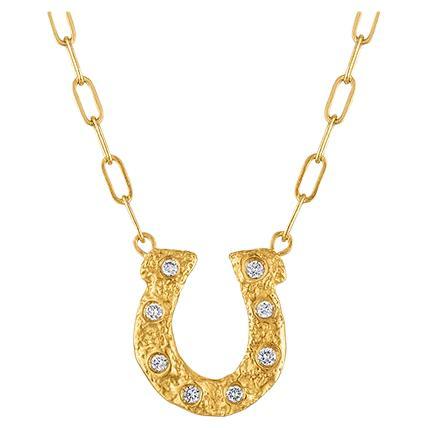 Diamond Horse Shoe Diamond Necklace at 1stDibs