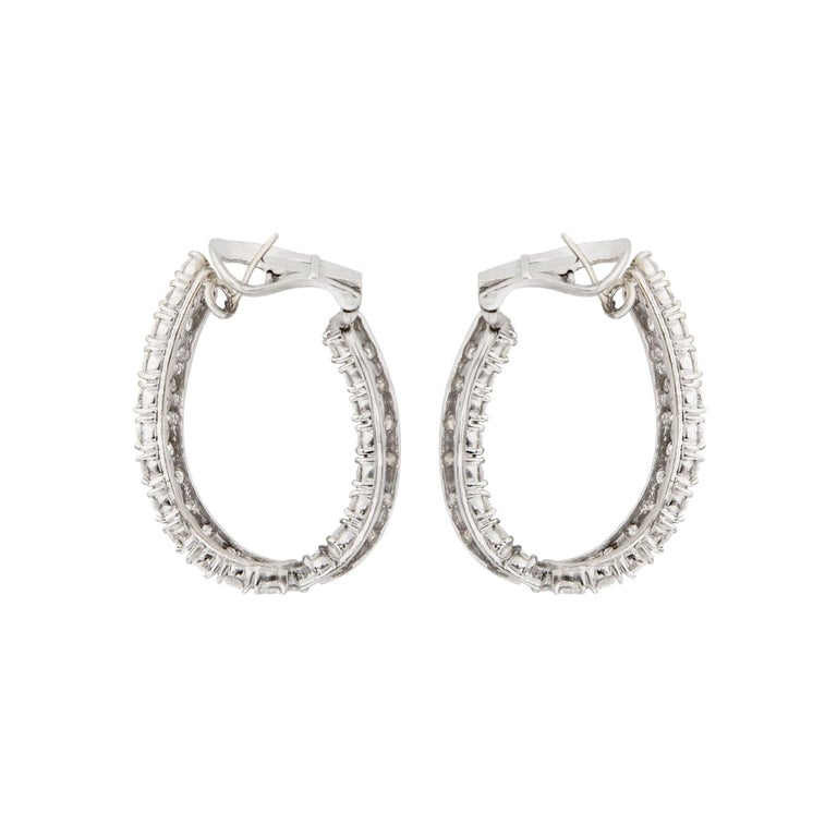 Diamond “In and Out” Earrings For Sale at 1stDibs