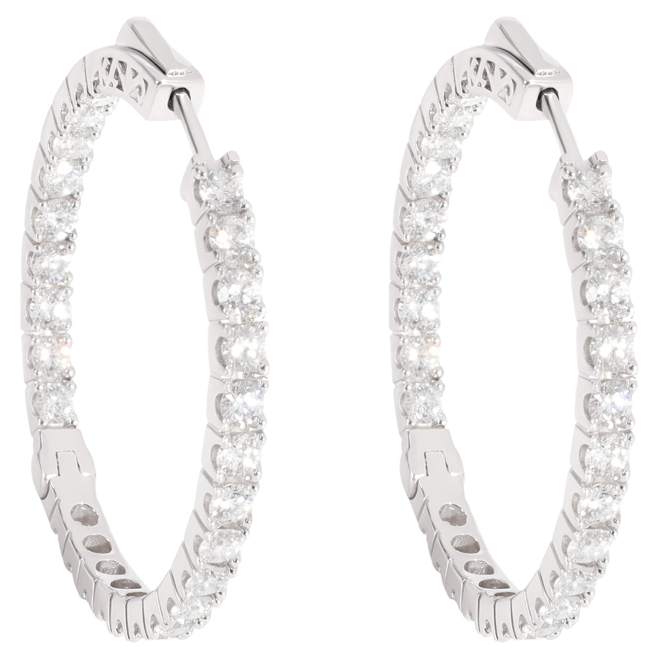 1.25ctw White and Chocolate Diamond Twist Inside Out Hoop Earrings in ...
