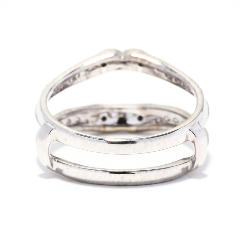 Diamond Jacket Ring, 14K White Gold, Diamond Enhancer For Sale at 1stDibs