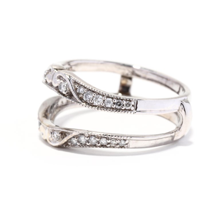 Diamond Jacket Ring, 14K White Gold, Diamond Enhancer For Sale at 1stDibs