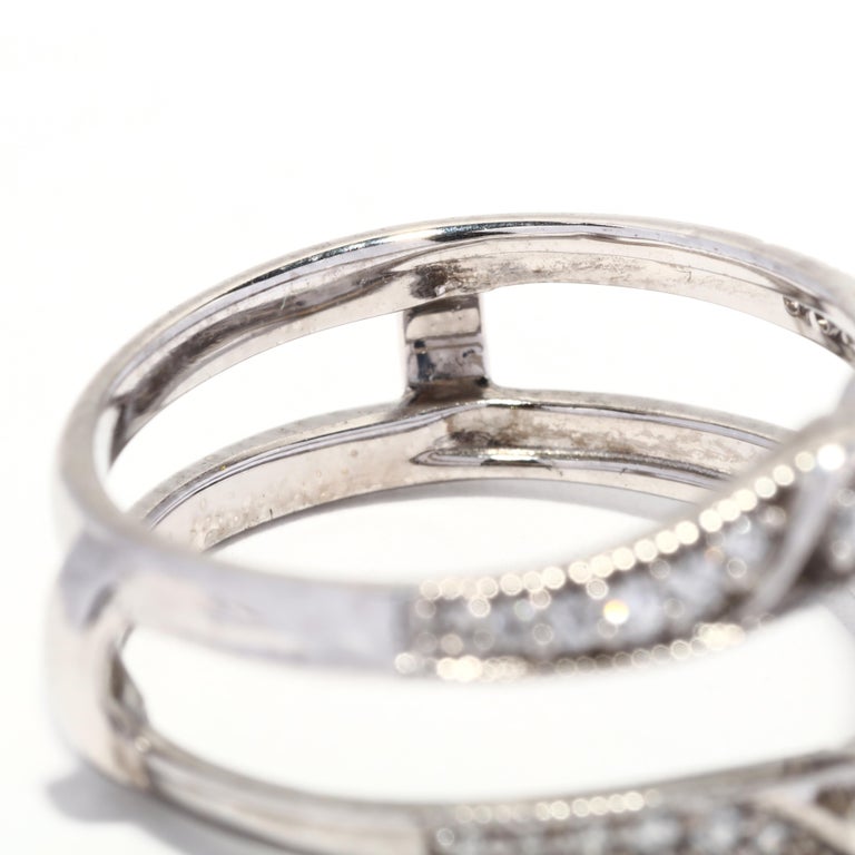 Diamond Jacket Ring, 14K White Gold, Diamond Enhancer For Sale at 1stDibs