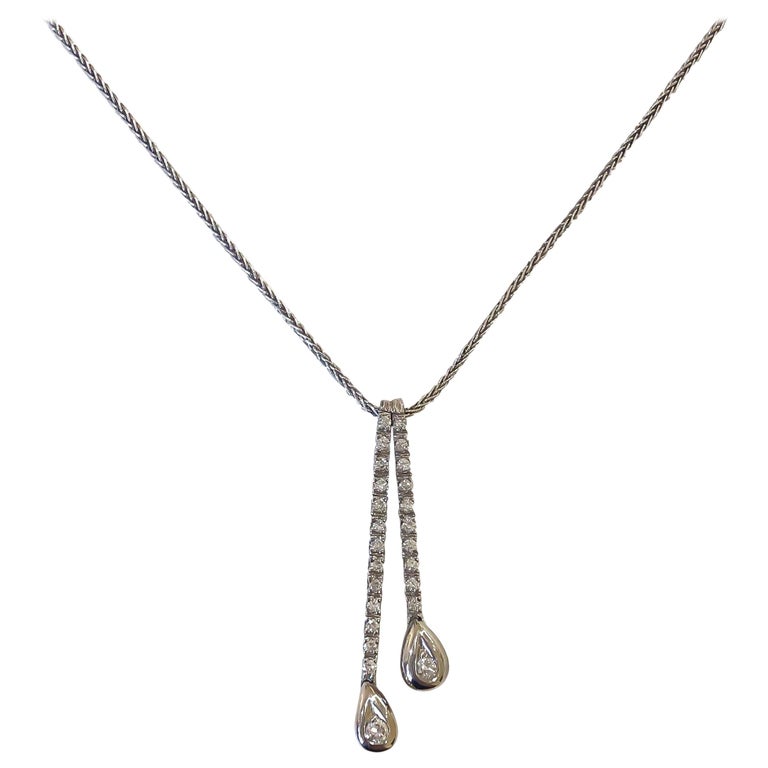 Collier lariat en diamants en forme de poire en forme de goutte sur ...