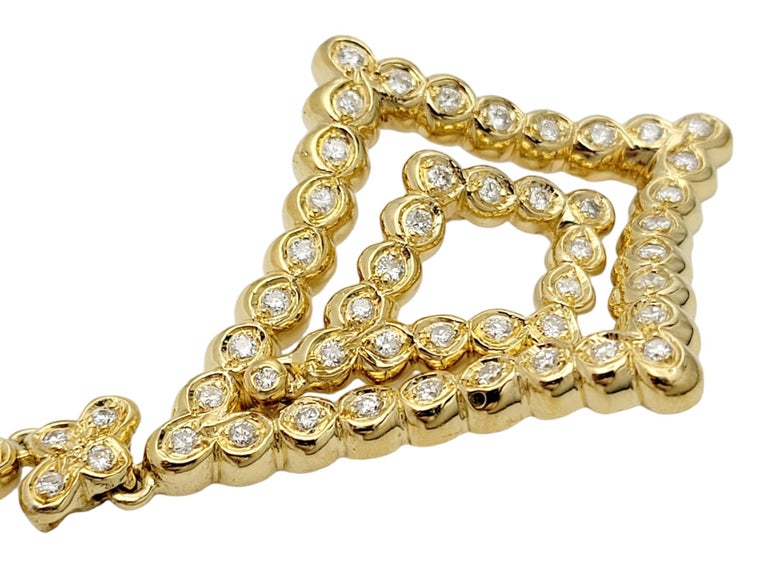 Diamond Link Shape Natural Diamond Chandelier Necklace in 18 Karat ...