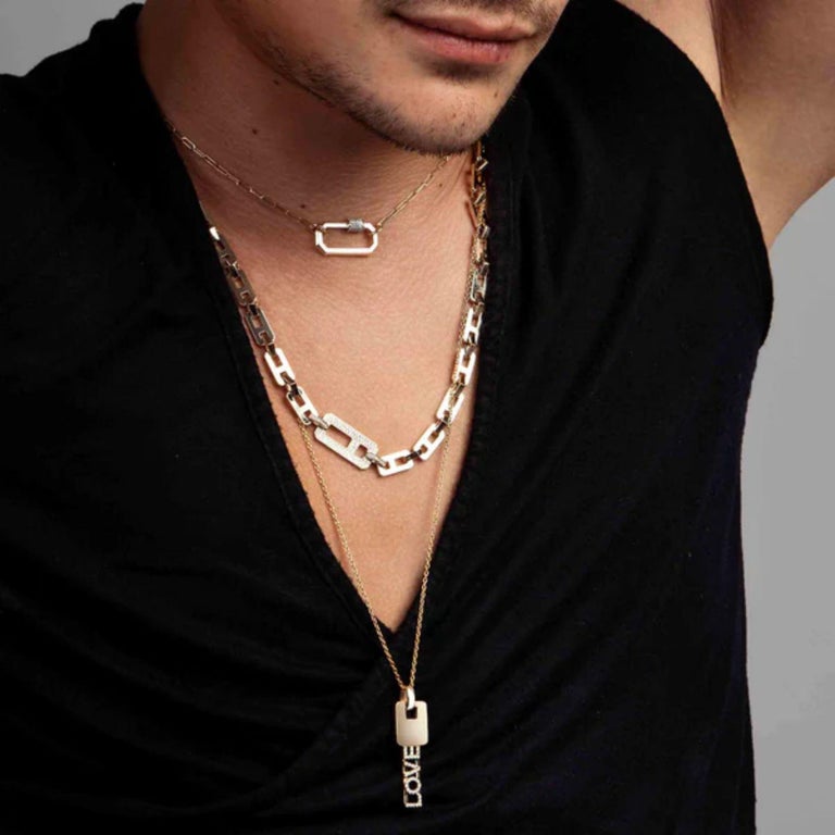 Diamond Love Key Pendant 18k Yellow Gold F For Sale at 1stDibs
