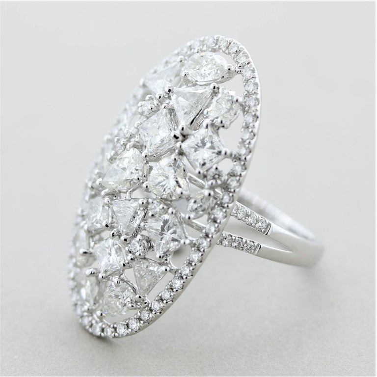 Diamond Multi-Shape Cluster Gold Ring For Sale at 1stDibs
