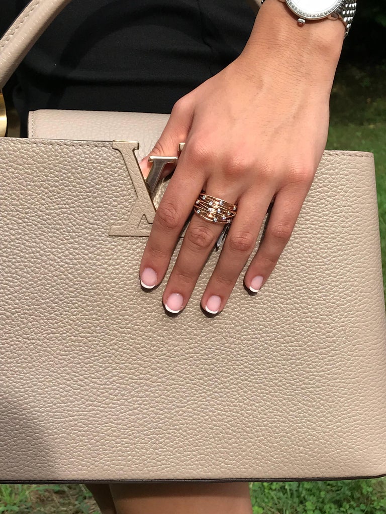 Diamond Multi Wire Ring 18 Karat Rose Gold at 1stDibs