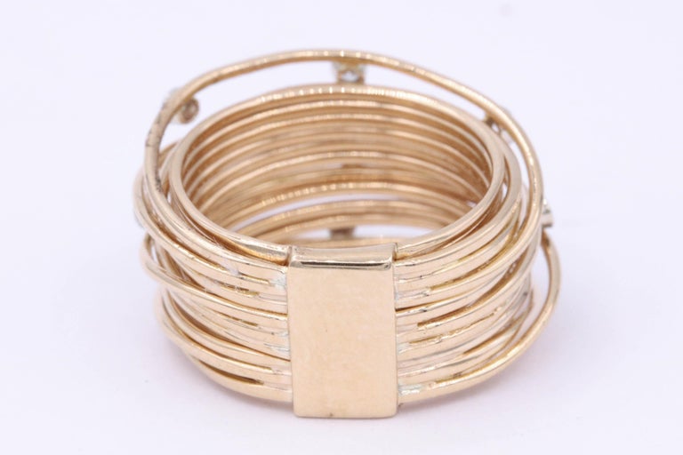 Diamond Multi Wire Ring 18 Karat Rose Gold at 1stDibs