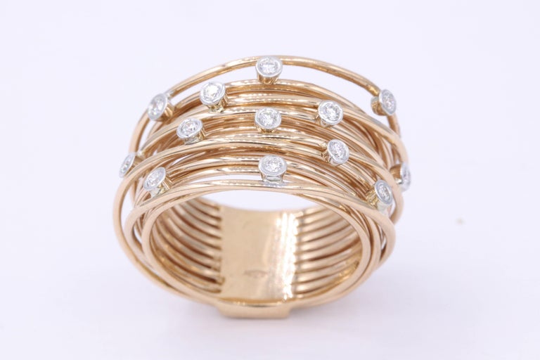 Diamond Multi Wire Ring 18 Karat Rose Gold at 1stDibs