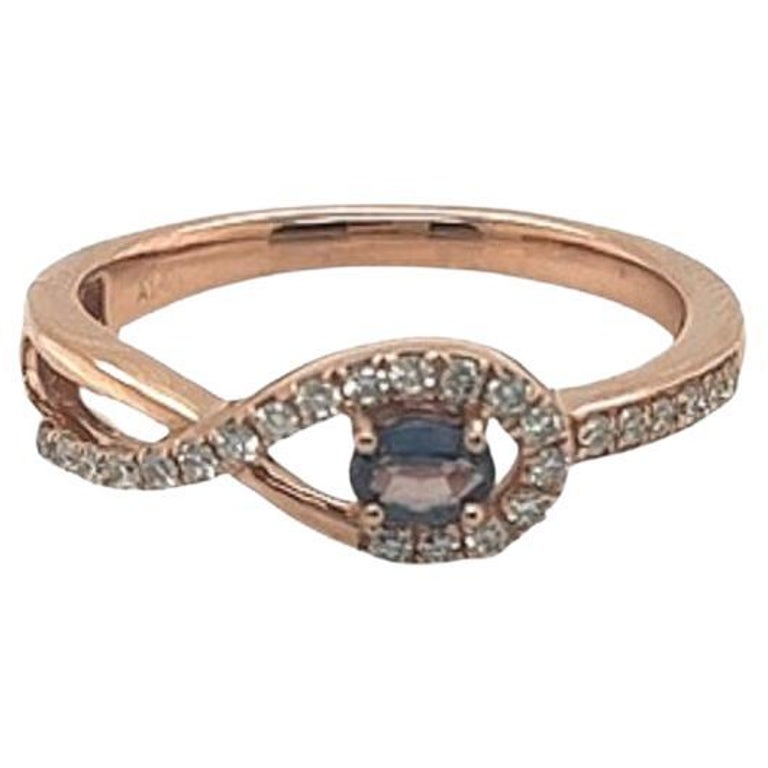 Diamond and Natural Brazillian Alexandrite 0.20 Carat Cocktail Ring For ...