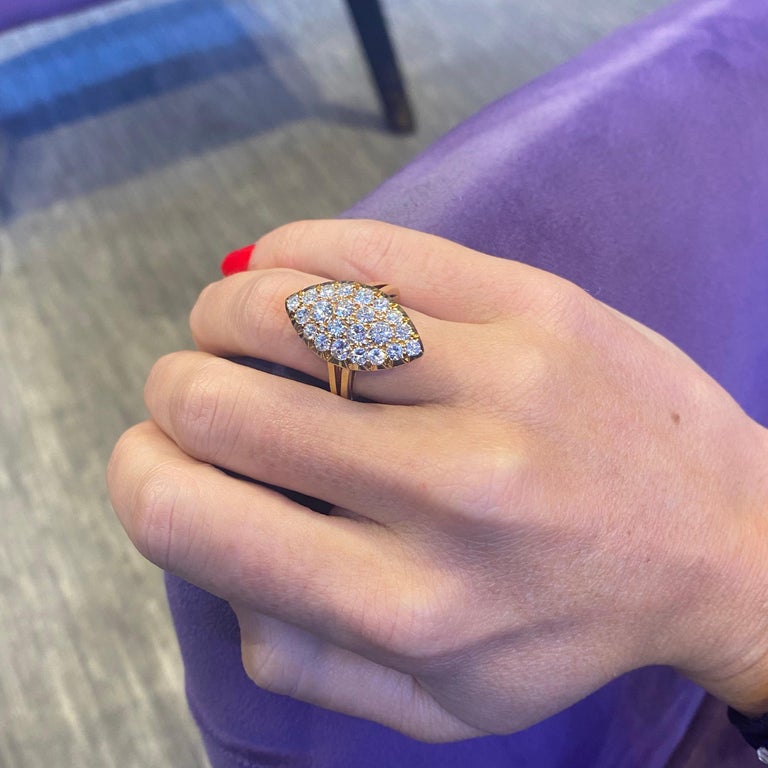 Diamond Navette Ring For Sale at 1stDibs