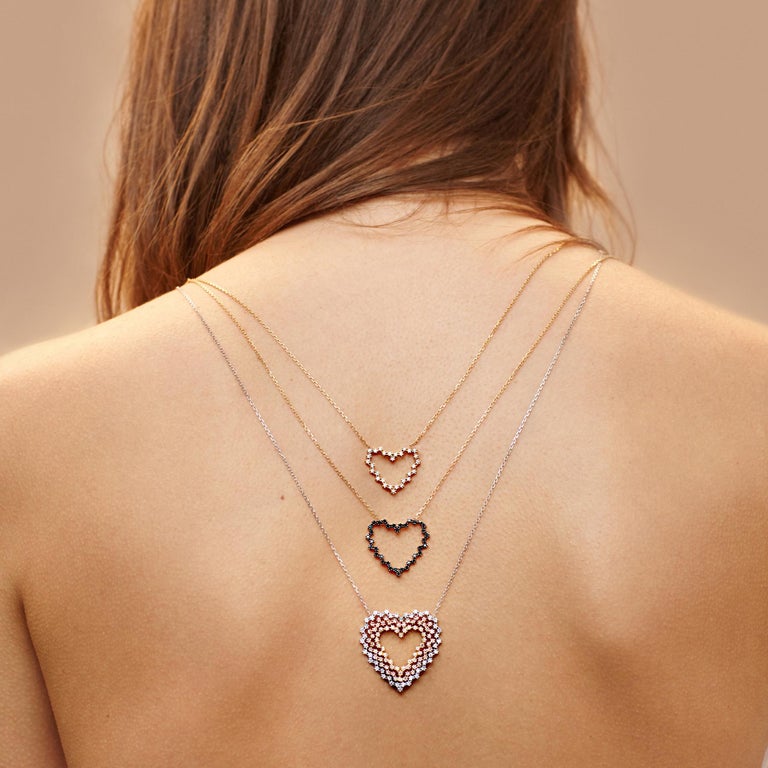Diamond Necklace, Harmony Heart Pendant For Sale at 1stDibs