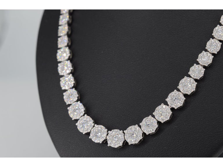 Diamond Necklace with 410 Brilliant Cut Diamonds, 7.50 Carat For Sale ...