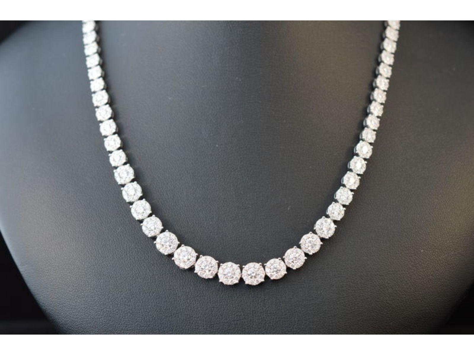 Diamond Necklace with 410 Brilliant Cut Diamonds, 7.50 Carat For Sale ...