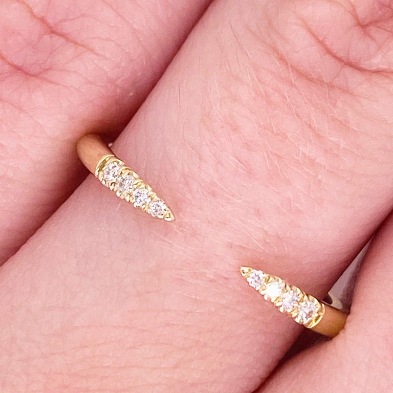 Customizable Diamond Open Ring, 14 Karat Yellow Gold Open Diamond ...