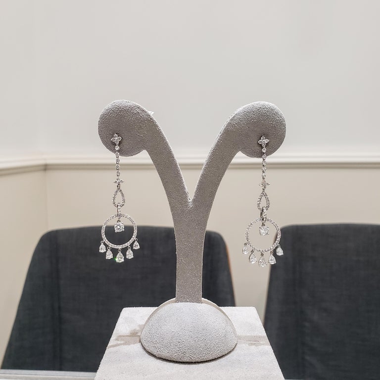 Diamond Open Work Chandelier Earrings For Sale at 1stDibs