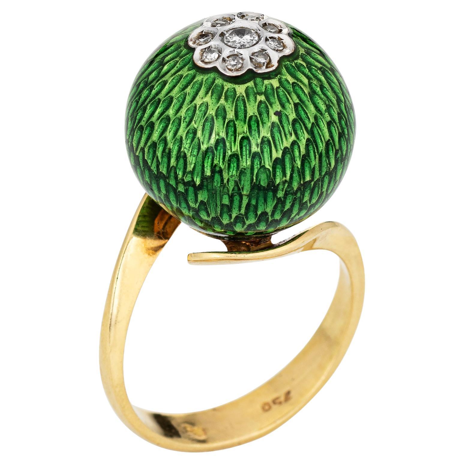 Antique Victorian Heart Ring Pearl Diamond Guilloche Enamel 15k Gold ...