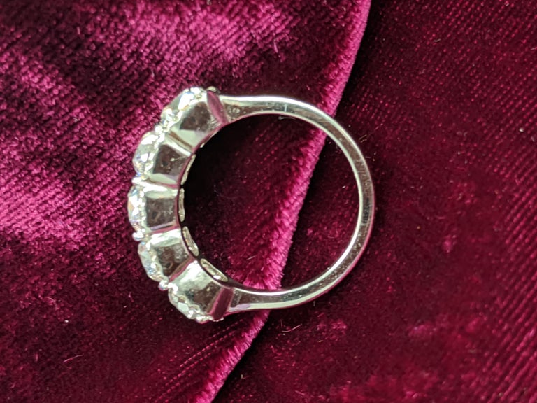 Diamond "Over the Top" Cushion Ring in 18 Karat White Gold, Half ...