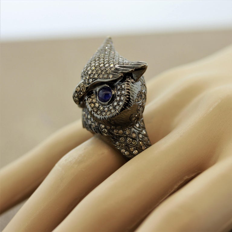 Diamond Owl Gold Life-Like Animal Ring For Sale (Free Shipping) at ...