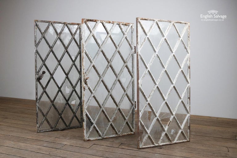Diamond Patterned Georgian Iron Window Panels, 20th Century For Sale at ...