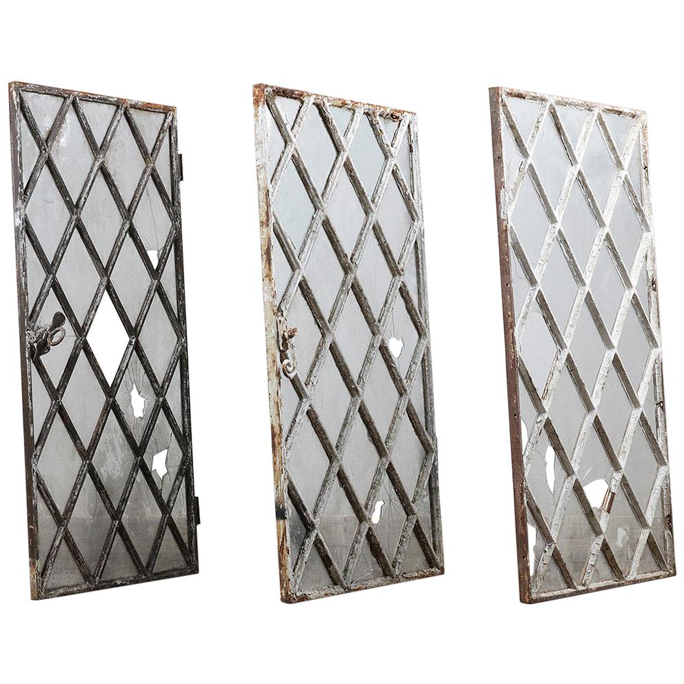 Diamond Patterned Georgian Iron Window Panels, 20th Century For Sale at ...