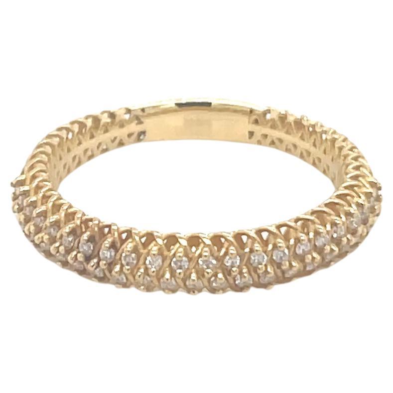 18K Yellow Gold Yellow Diamond Band Ring For Sale at 1stDibs