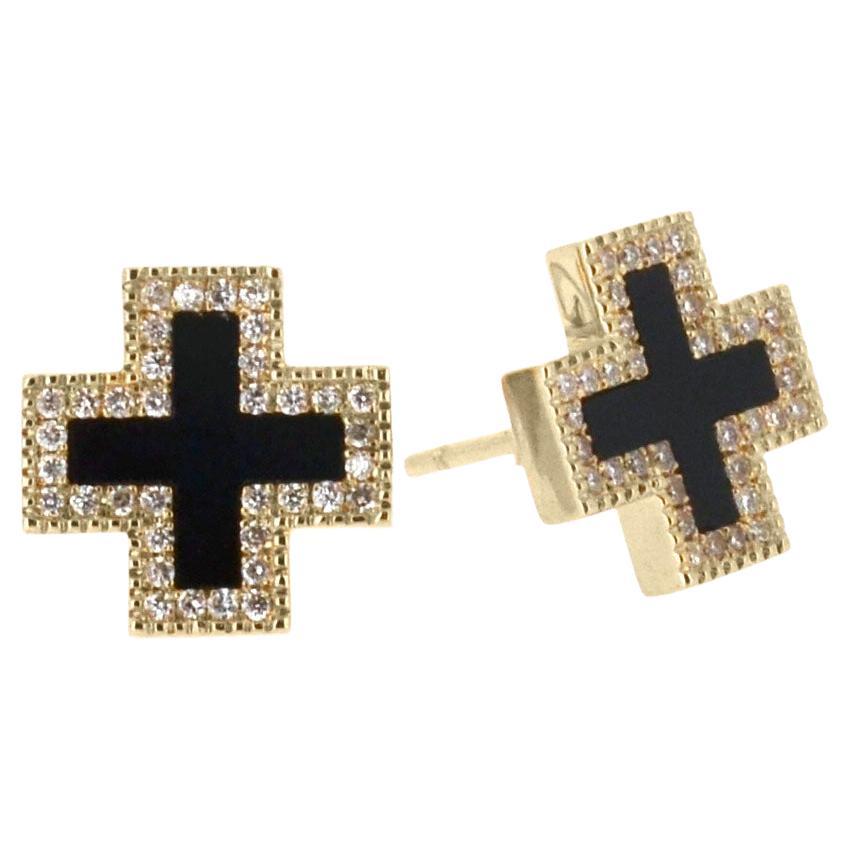 Diamond Pave Turquoise Inlay Heirloom Studs 14k Yellow Gold For Sale at ...