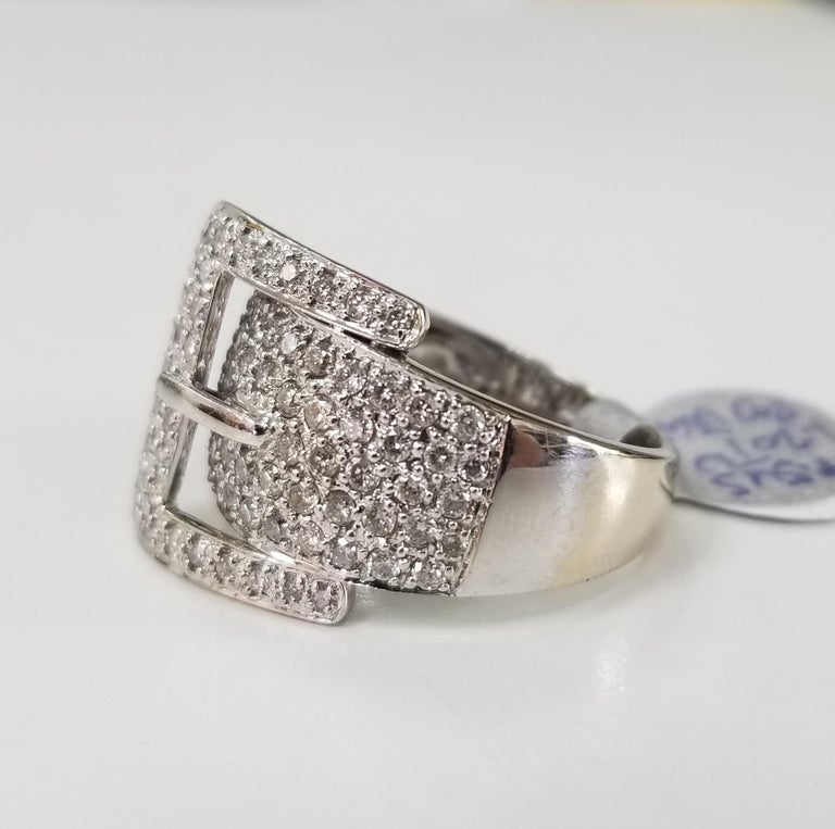Diamond Pave' "Buckle" Ring in 14 Karat at 1stDibs