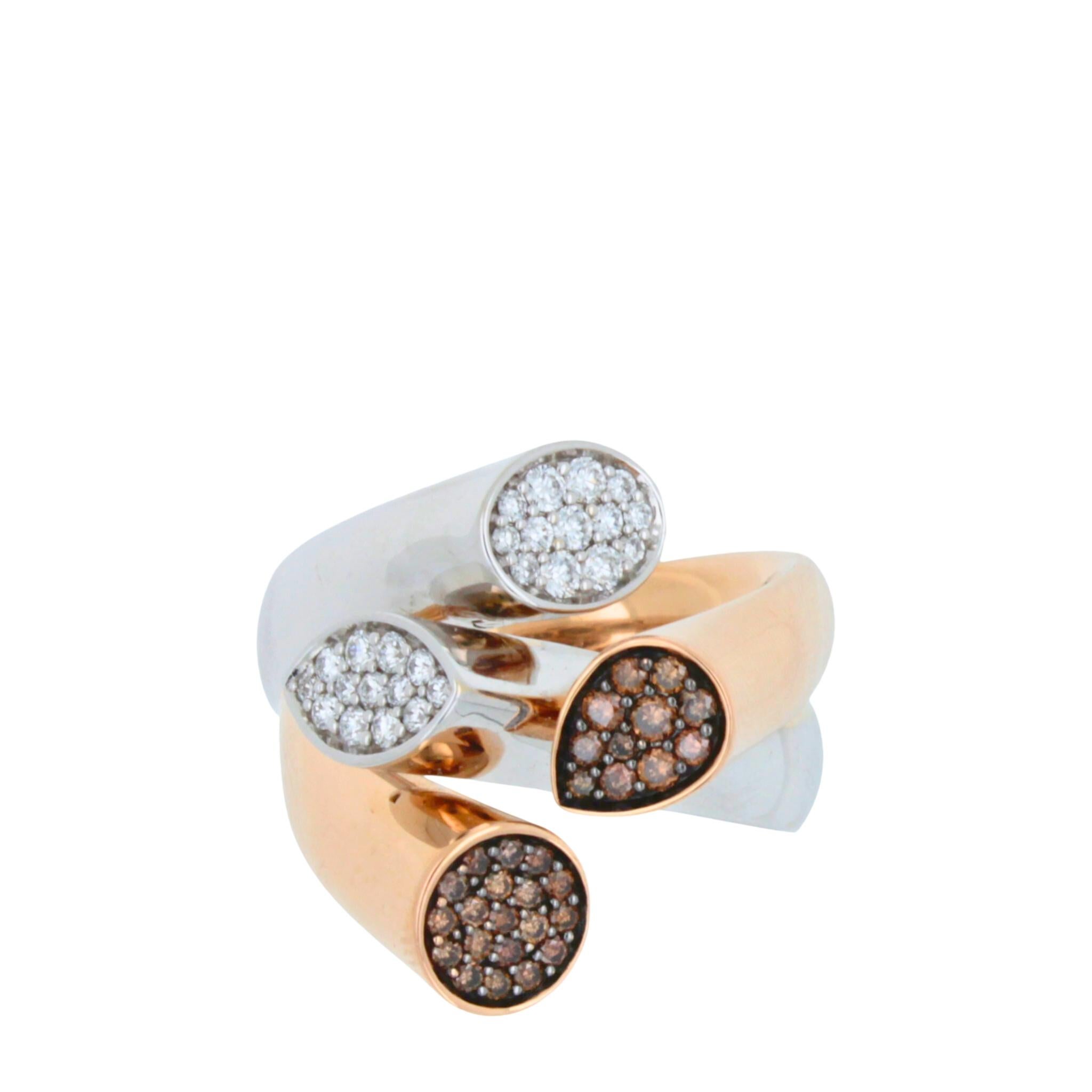 Diamond Pave Cluster Shape Mountain Peaks Unique 18 Karat Rose White ...