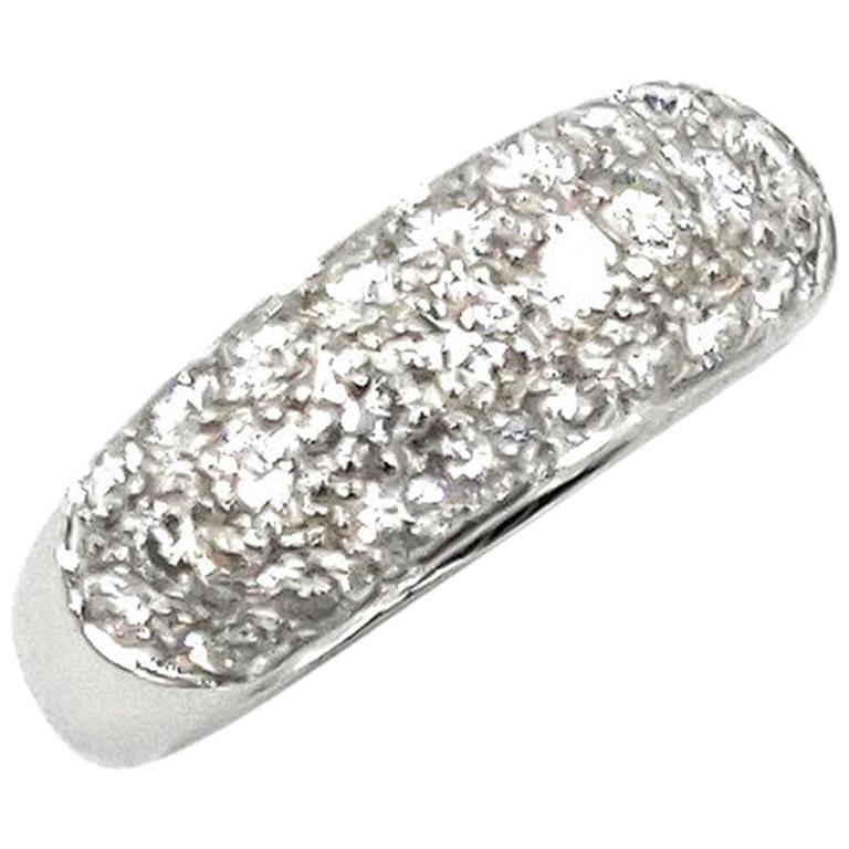 Half Pave Diamond Band For Sale at 1stDibs