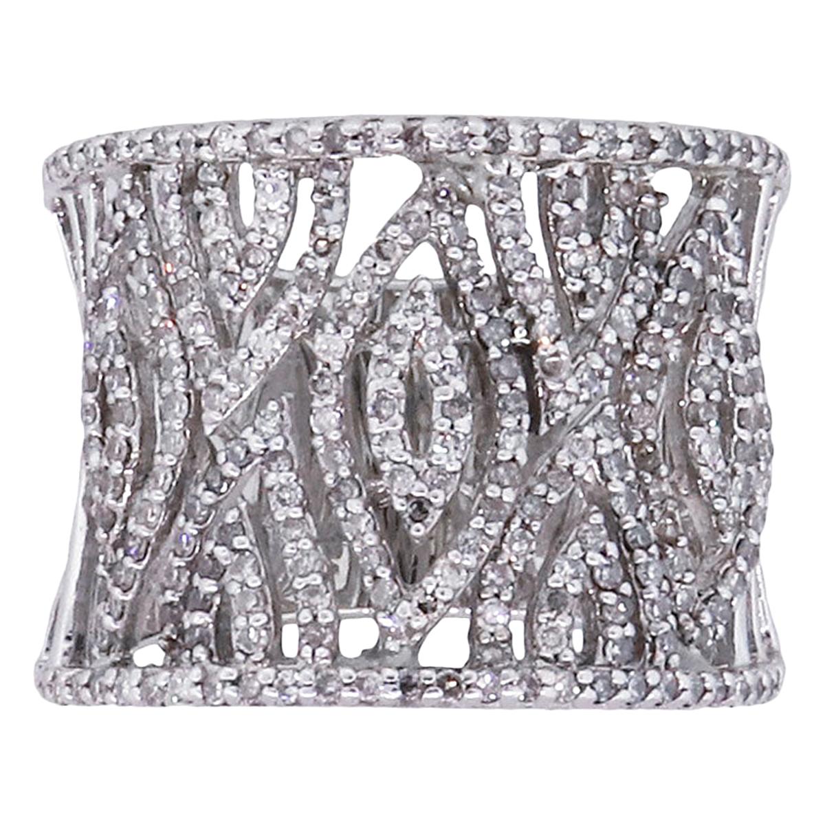 Pave Diamond Large Knot Ring For Sale at 1stDibs