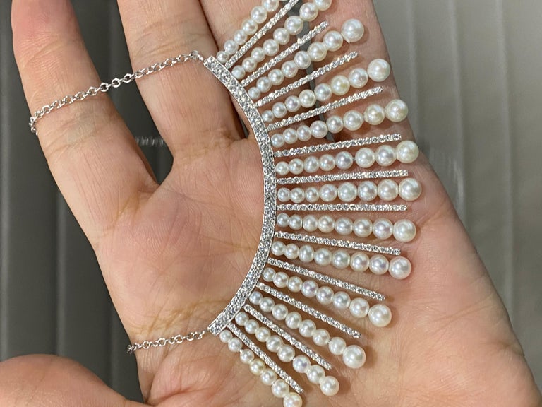 Diamond Pearl Spoke 18 Karat Incredible Earrings at 1stDibs