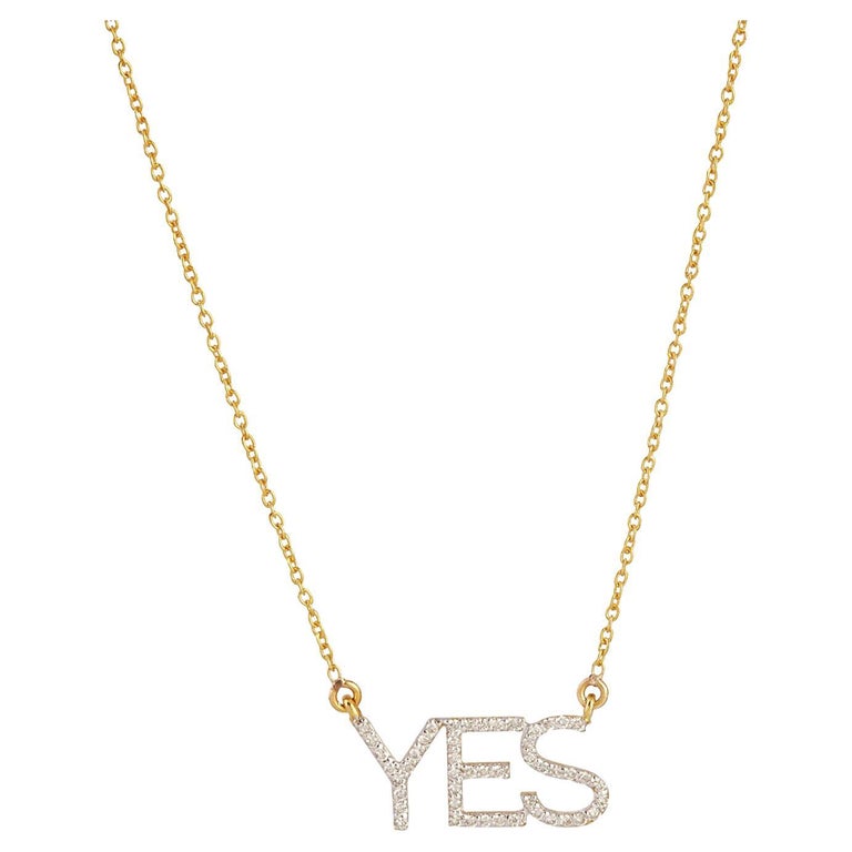 14k gold 0.19cts Diamond yes shape Pendant For Sale at 1stDibs