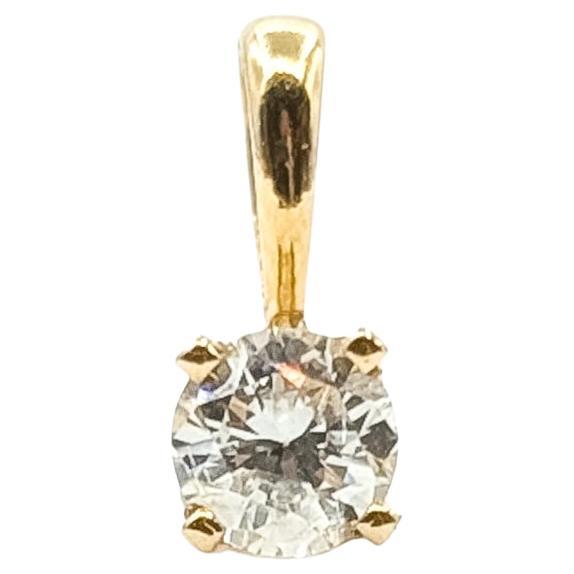 14kt Yellow Gold 0.21 Ct Natural Diamond Round Openable Clasp Lock ...