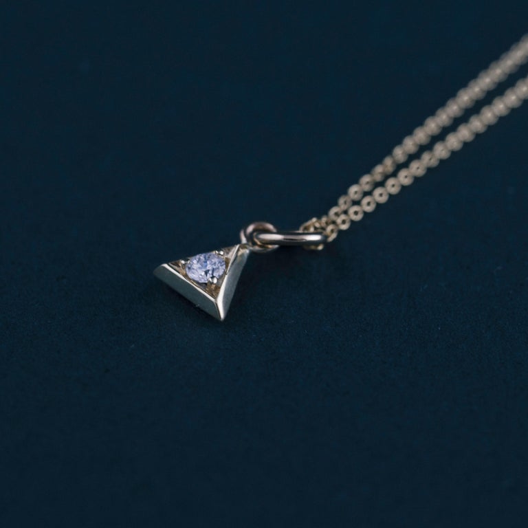 Diamond Pendant Necklace Triangle For Sale at 1stDibs | beveled diamond ...