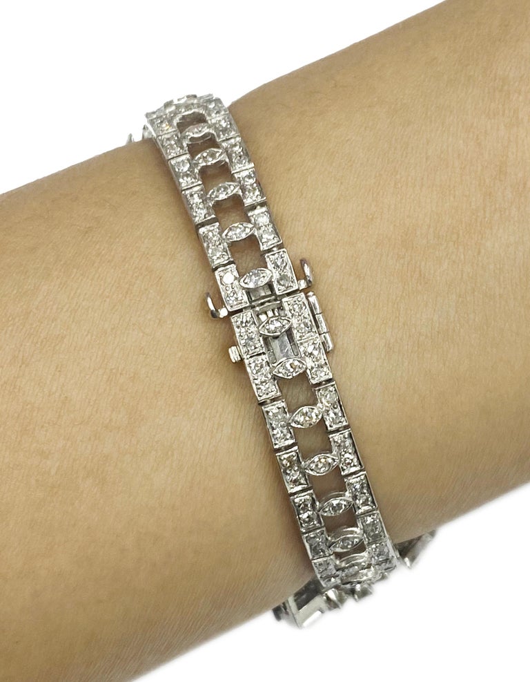 Diamond, Platinum Bracelet For Sale at 1stDibs