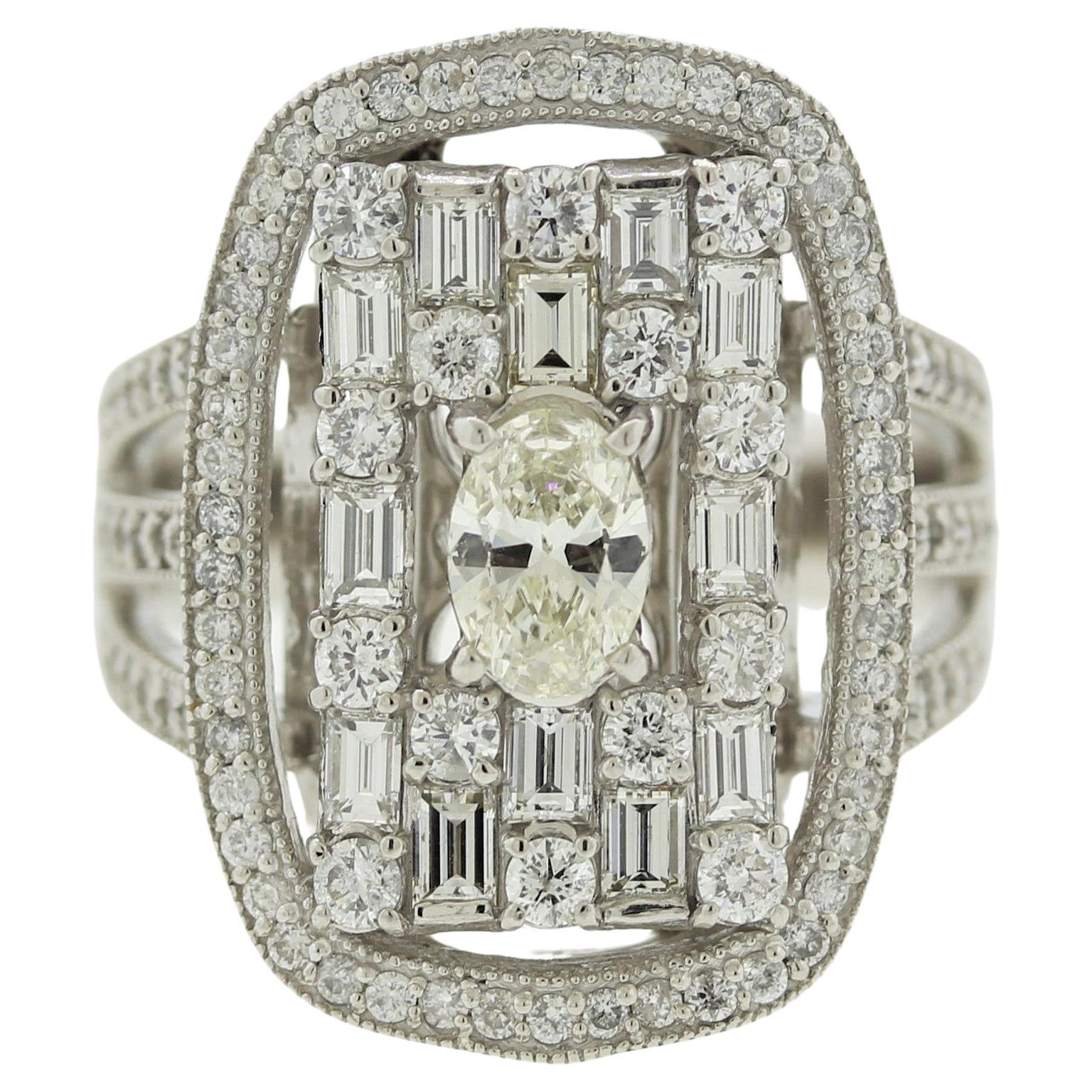 Edwardian Diamond Platinum Cocktail Ring at 1stDibs | edwardian dinner ...