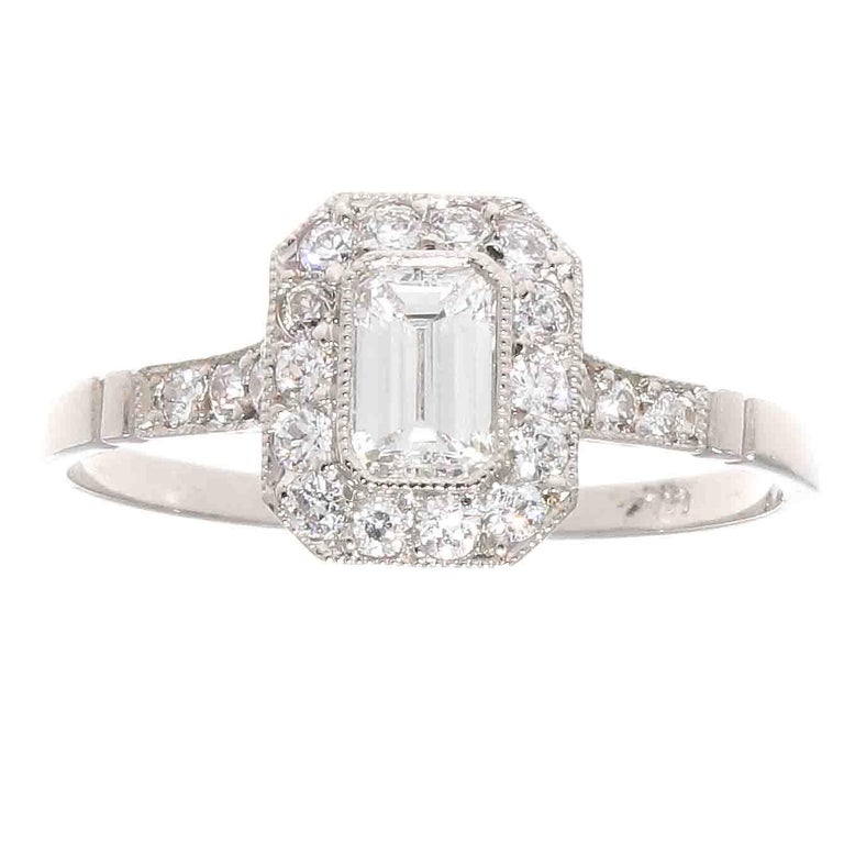 Diamond Platinum Engagement Ring at 1stDibs