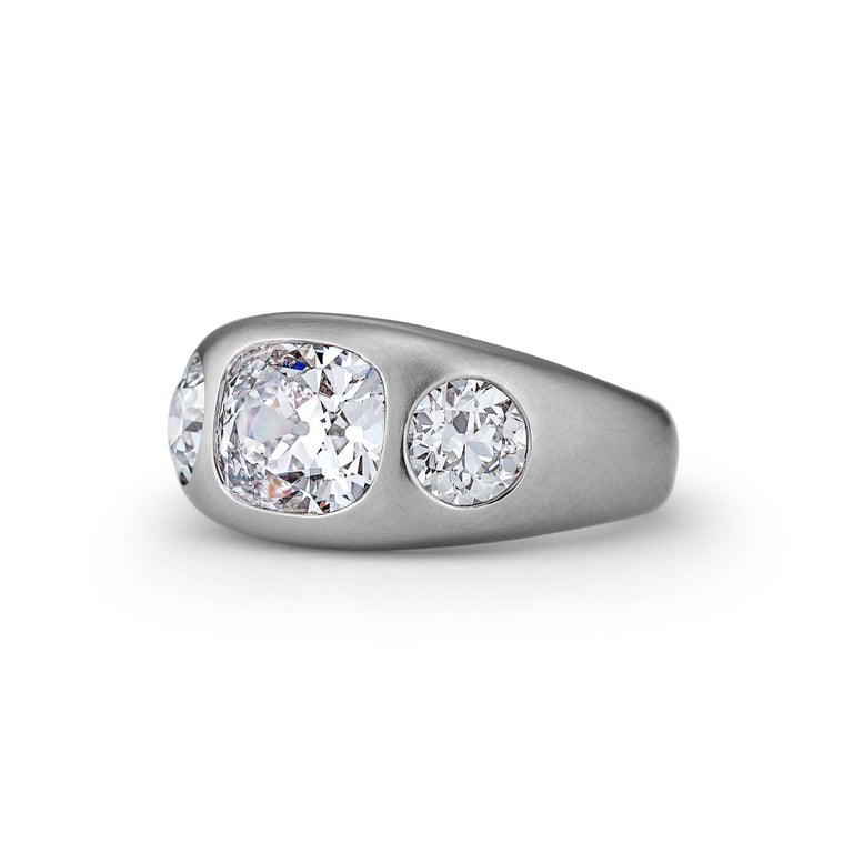 Diamond Platinum Gypsy Band Ring For Sale at 1stDibs