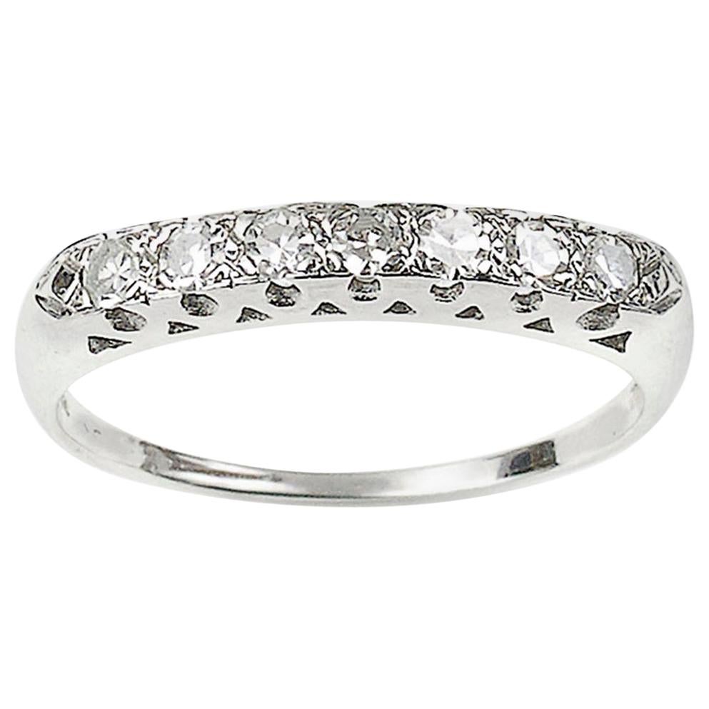 Diamond Platinum Half Eternity Ring For Sale at 1stDibs