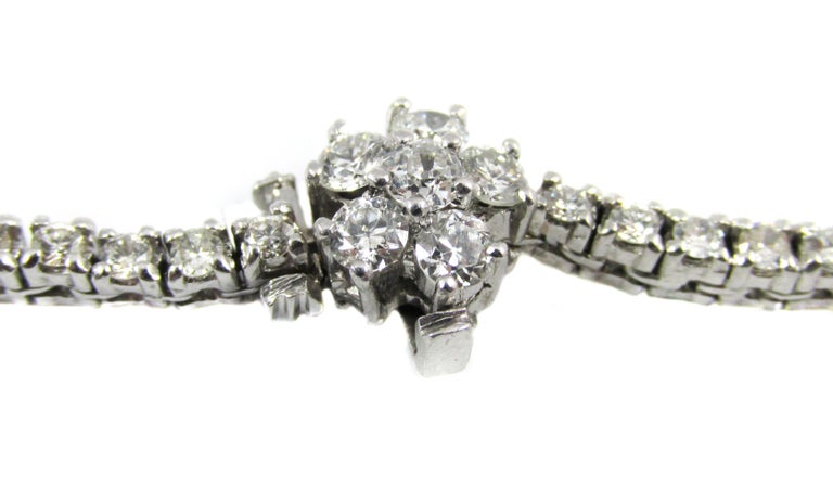 Diamond Platinum Riviere Necklace For Sale at 1stDibs